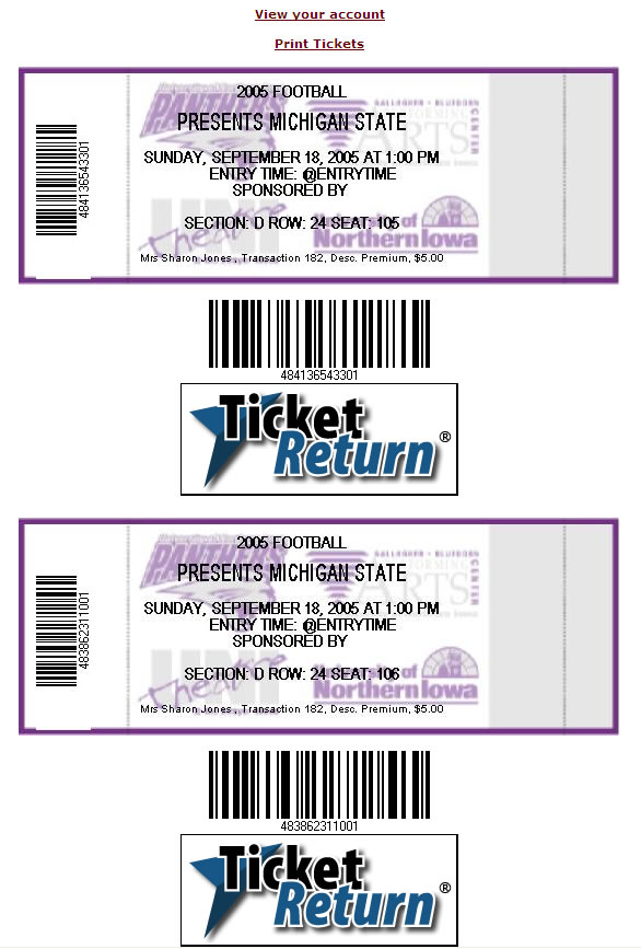 Printing Transferred Tickets