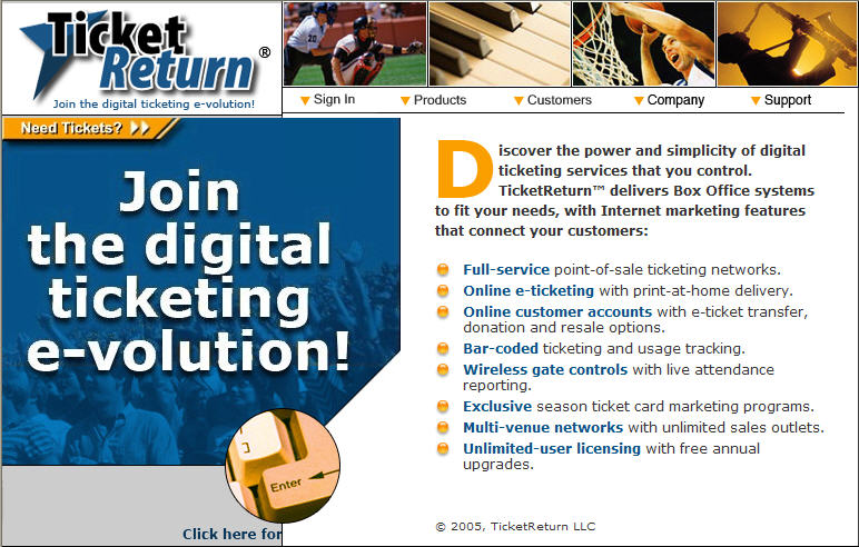 Accessing the TicketReturn Ticketing Web Site