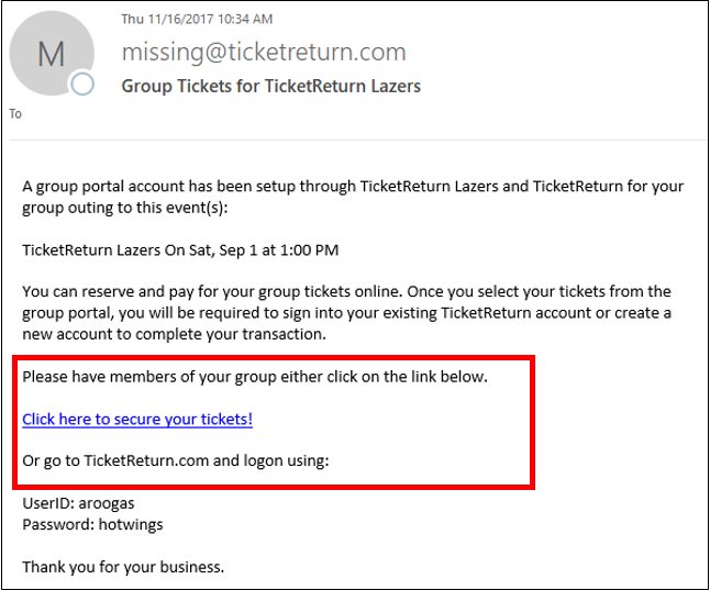 Buying Group Portal Tickets
